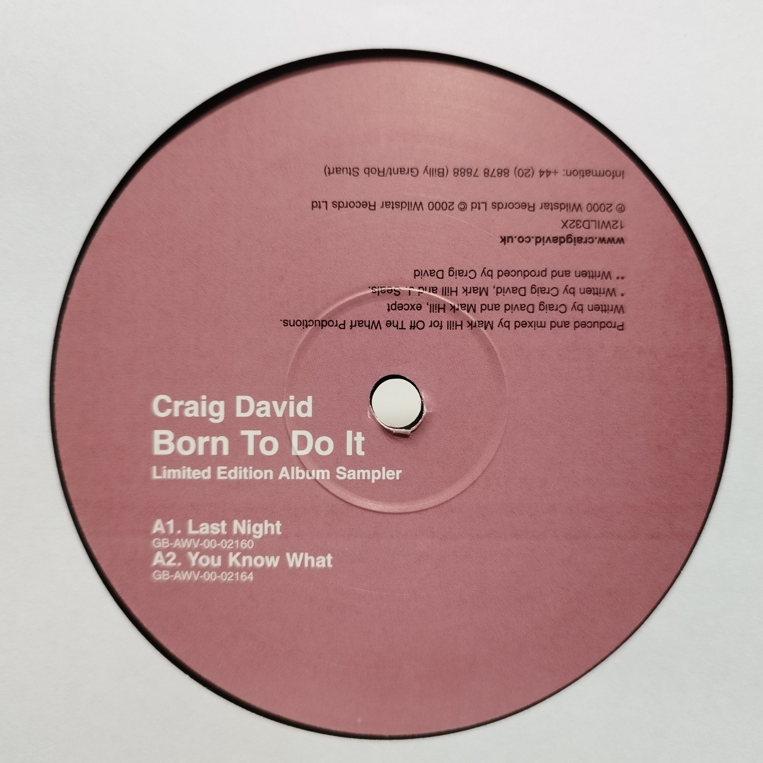 Craig David – Born To Do It (Limited Edition Album Sampler) (VLS ...